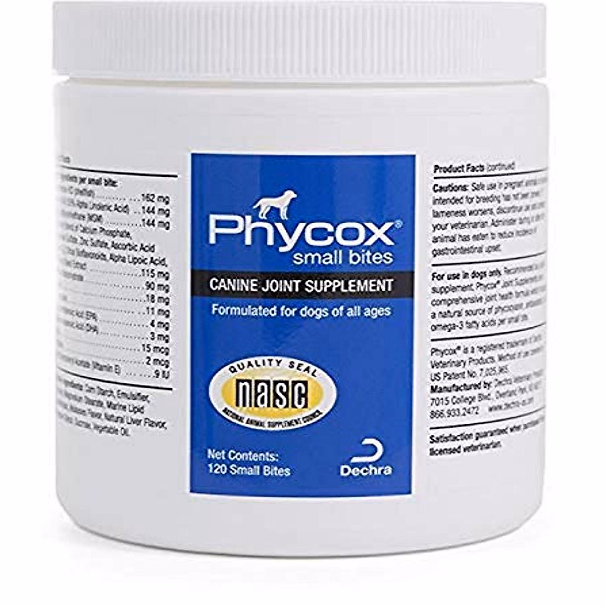 Dechra Phycox Small Bites Soft Chews, Joint Supplement For Dogs (120ct)