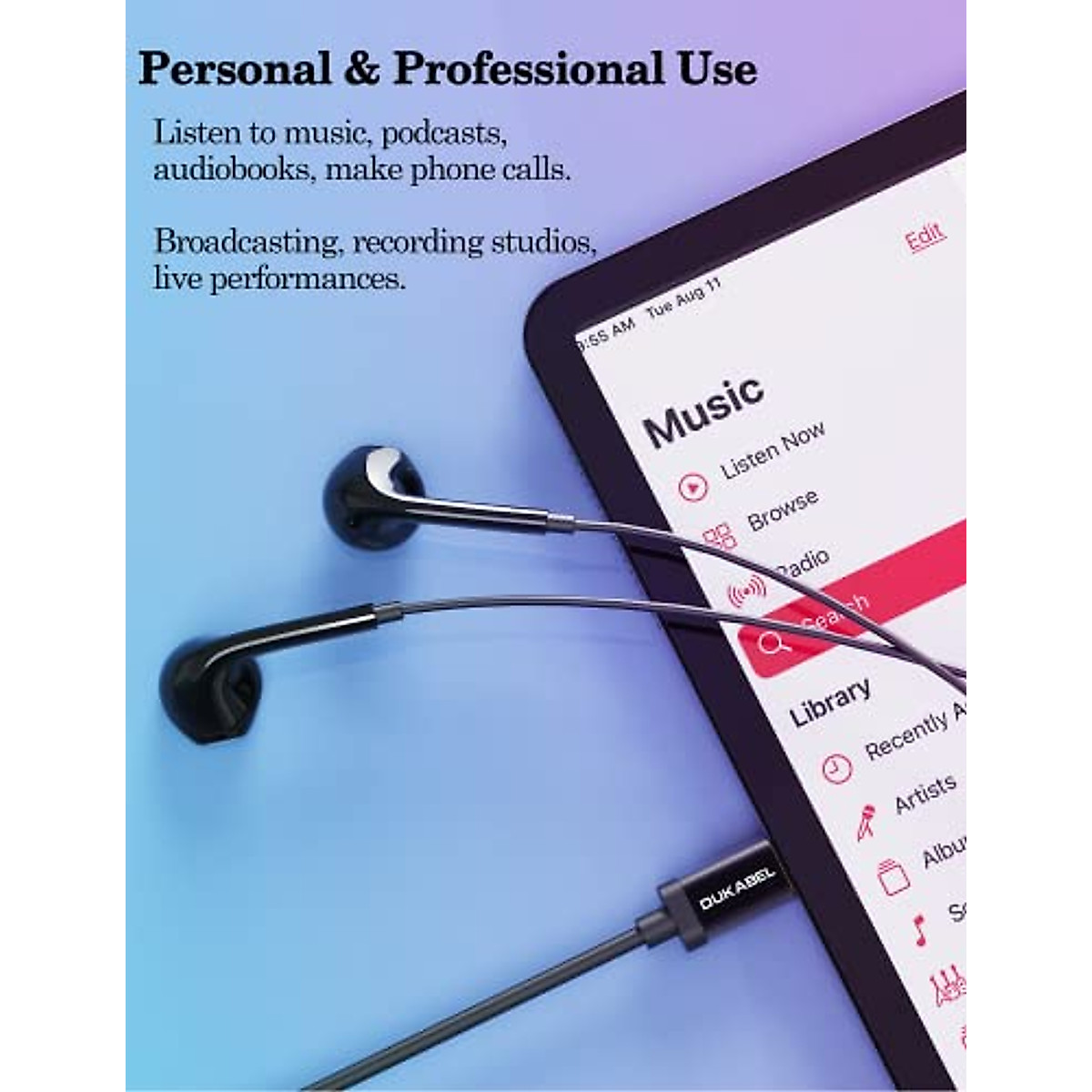 USB C Earphones, DUKABEL USB Type C Headphones with Microphone, 4FT USB C In-Ear Earbuds for Samsung S21 S22 S23 DAC Stereo USB C Wired Earbuds for Android Smartphone Galaxy S20 FE Note 20 Pixel 7 Pro