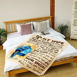 Gift for Wife Romantic Gifts for Her I Love You Anniversary Wedding Birthday Gifts Ideas for Women to My Wife Blanket Christmas Valentines Mothers Day Presents from Husband Throw Blanket 60"x 50"