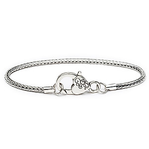 RUBYCA 20pcs 20cm Snake Chain 18KGP Silver Plated Charm Bracelet European Bead Lobster Heart Clasp