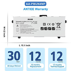 ANTIEE 15.2V 57Wh AA-PBUN4NP PBUN4NP Laptop Battery for Samsung ATIV Book 9 Pro NP940Z5J NP940Z5L NP940Z5L-X01US NP940Z5L-X03US NP940Z5L-S03US Series NP9300AA AAPBUN4NP BA43-00374A 4ICP6/60/80