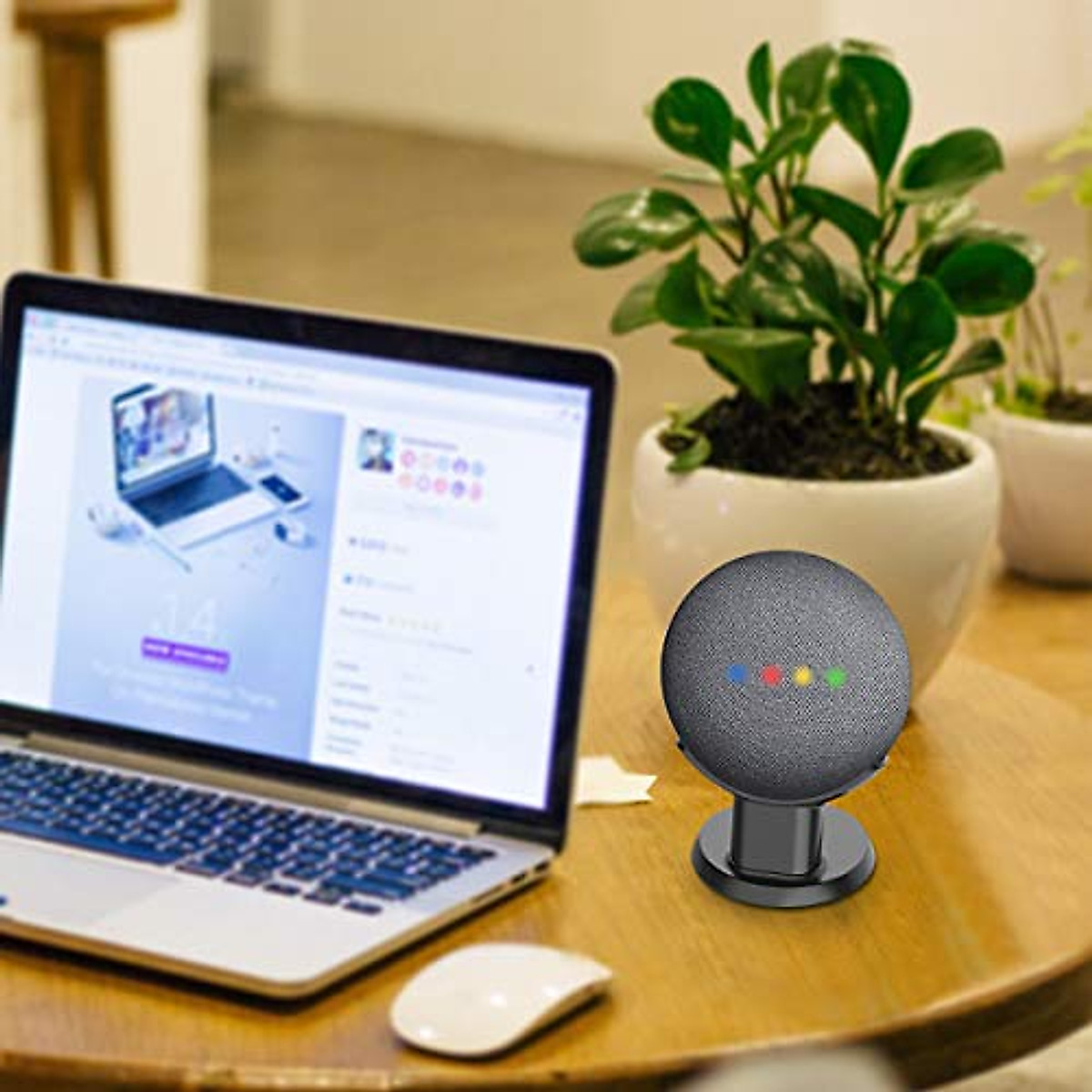 SPORTLINK Pedestal for Nest Mini (2nd Gen) and Google Home Mini (1st Generation) Improves Sound Visibility and Appearance - A Must Have Mount Holder Stand for Nest Mini (2nd Gen)/ Home Mini (2 Pack)