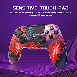 Wireless Controller for PS4, Controller for Sony PlayStation 4, Double Shock 6-Axis Motion Sensor, Sensitive Touch Pad, Built-in Speaker & Stereo Headphone Jack, Compatible with PlayStation 4/Pro/Slim