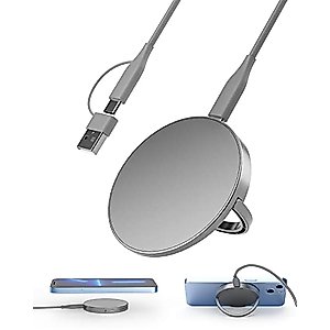 【UV-Coating】 Magnetic Wireless Charger,Qi-Certified Wireless Charging Pad Mag-Safe Charger Compatible with iPhone 14/14 Plus/14 Pro/14 Pro Max, iPhone 13/13 Pro/13 Pro Max/13 Mini, Mag Charging Grey