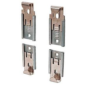 CRL Nickel Plated Adjustable Mirror Clip set for 1/4 in (6 mm) Straight Edge Glass - Package