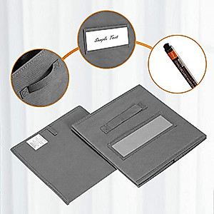 artsdi 13x13 Inch Cube Storage Bins(Set of 8)-Basket Bins with 8 Labels Window Cards & a Pen - Collapsible Storage Organizer Boxes Cube For Nursery Home & Office-Gray