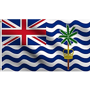 DMSE British Indian Ocean Territory BIOT Union Queen Elizabeth II Flag 3X5 Ft Foot 100% Polyester 100D Flag UV Resistant (3' X 5' Ft Foot)