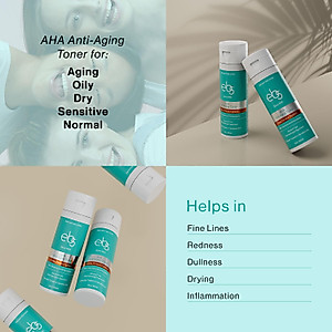 eb5 Aha Anti-Aging Facial Toner with Vitamins and Antioxidants, Tones, Firms & Tightens, Alchohol-Free, Clinically Tested on Sensitive Skin (6 fl oz)