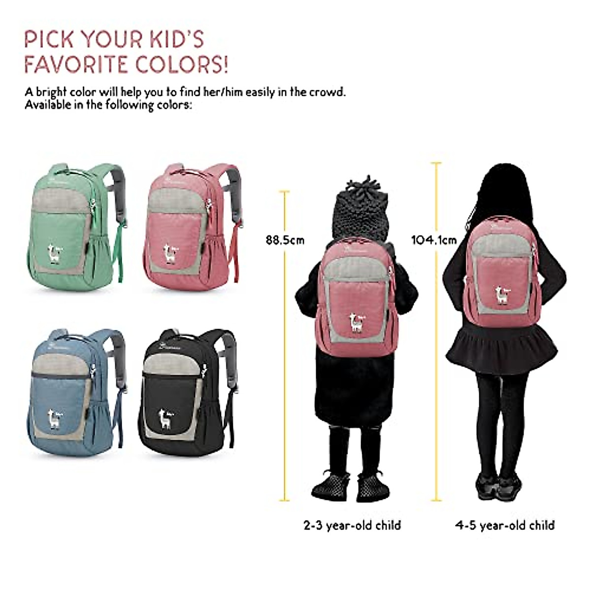 MOUNTAINTOP Kids Backpack for Boys Girls Kindergarten Preschool Water-resistant Children Backpacks, Pink