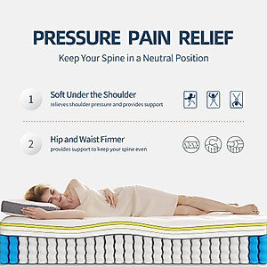 Twin XL Mattress, DIGLANT 10 Inch Hybrid Tight Top Mattress, Memory Foam Pocket Spring Mattress Sleep Supportive & Pressure Relief, Medium Firm Feel Mattress in a Box, CertiPUR-US Certified