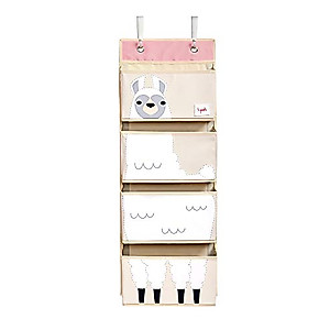 3 Sprouts Hanging Wall Organizer- Storage for Nursery and Changing Tables, Llama