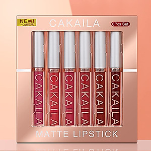 KARNAR 6 Pcs Lipstick Matte Liquid Lipstick Lipgloss Set for Women labiales mate 24 horas originales matte larga duracion 24 Deep Red Original 24 Hours Lipstick Lip Stain Long Lasting Waterproof.