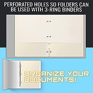 Two Pocket Portfolio Folders, 50-Pack, White, Letter Size Paper Folders, by Better Office Products, 50 Pieces, White