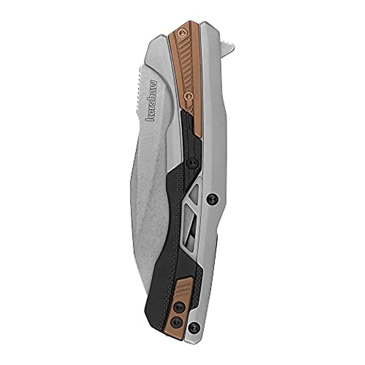 Kershaw Endgame Pocket Knife, 3.25" D2 Carbon Steel Spear Point Blade, Manual Flipper Opening, Frame Lock, Reversible Deep-Carry Pocketclip