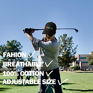 Smatutor Hat for Men Women, Golf Hat Cap Embroidered, Black