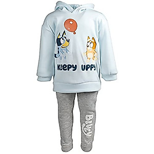 Bluey Bingo Toddler Boys Fleece Hoodie and Pants Outfit Set Blue/Grey 3T