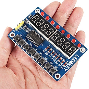 AITRIP 4PCS 8-Bit LED Digital Tube 8 Keys TM1638 Display Module Compatible with AVR for Arduino ARM