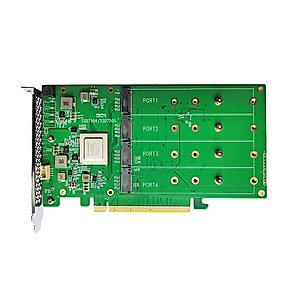 Highpoint 4-Port M.2 SSD7505 PCIe Gen3/Gen4 NVMe Bootable RAID Controller for Windows & Linux Systems