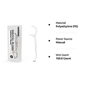 150 Count Dental Flossers Each Individually Wrapped , Floss Singles Bag, Travel Hotel Restaurant Office Car Dental Floss, Floss Picks Oral Care Teeth Clean Flat Wire
