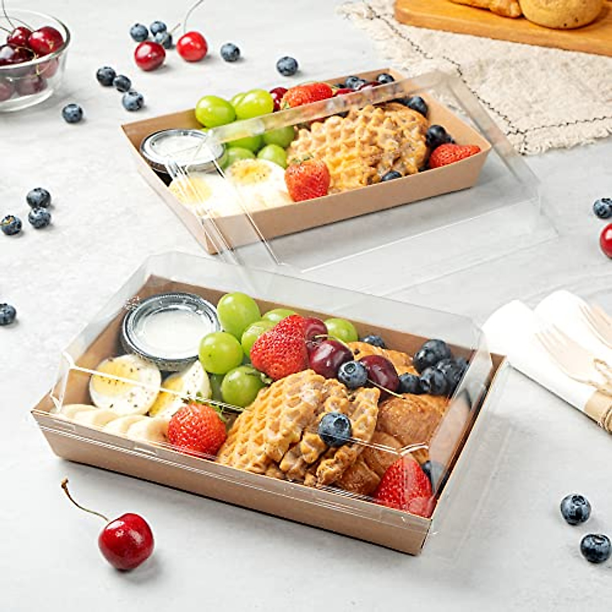 Restaurantware Matsuri Vision Clear Plastic Lid - Fits Large Sushi Tray - 100 count box