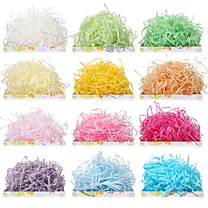 600 g 21 oz Multicolor Easter Basket Grass 1.3 LB Craft Shredded Tissue Shipping Confetti for Packaging Raffia Colorful Filler Paper Pastel Color Tissue Paper Shred for Gift Packing Wrapping Stuffing