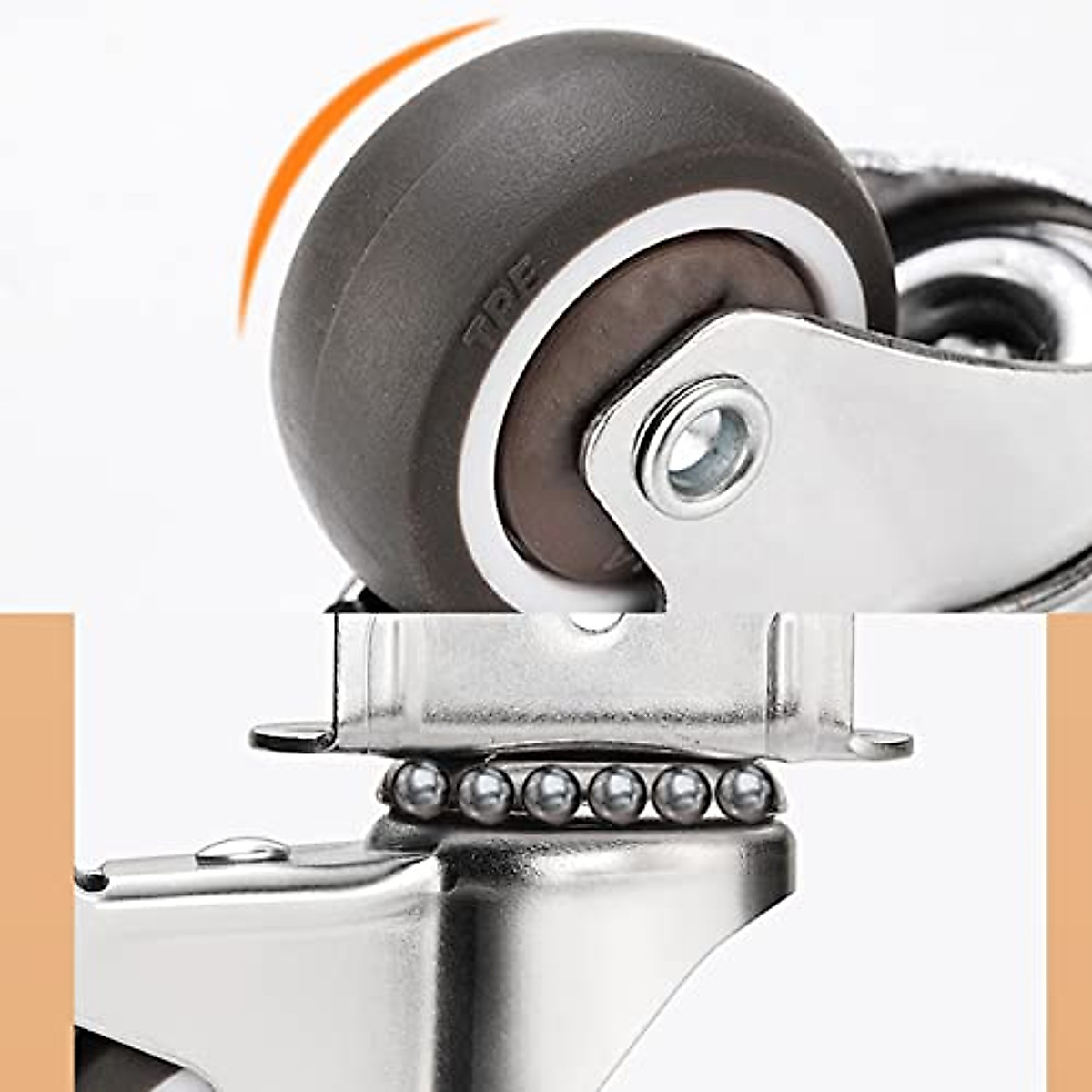 Caster Wheels,Set of 4,Heavy Duty Swivel Casters with Brake, Safety Dual Locking and No Noise Wheels, Swivel Plate Castors, for Furniture Trolley Crib Casters, U-Shaped Casters Castor Wheel (Size : 3