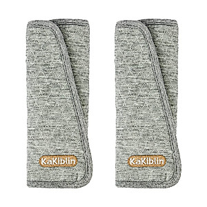 KAKIBLIN 2 Packs Straps Shoulder Pads for Kids Super Comfort Seat Belt Cover for Children, Soft Seat Belt Pads for Cars, Stroller, Pushchair, Grey
