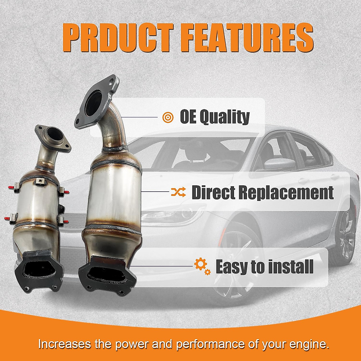 ARSTAK Front and Rear Catalytic Converter Fits for Dodge Grand Caravan, Journey, Avenger, for Chrysler Town & Country, 200, for R-outan & Ram C/V, 3.6L 2011-2019 (1 Pair)