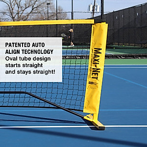 Maxi-Net - 18-Foot Portable Tennis Net | Dependable, Durable and Easy 2 Minute Set Up/Break-Down, No Tools Needed | Adjustable Height for Tennis and Badminton | Durable Zipper Carry Case Included