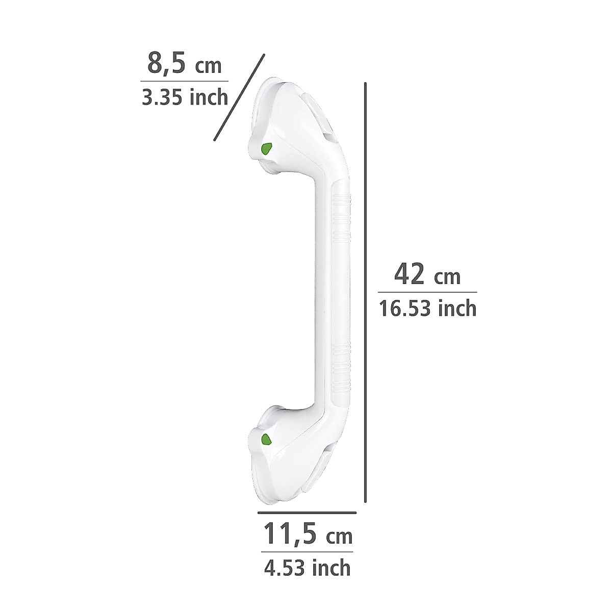 WENKO Wall Grip Secura White 59 cm-with Indicator, 8.5 x 42 x 11.5 cm