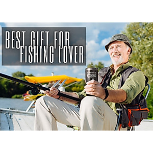 Onebttl Fishing Gifts for Men Guys, Unique Fishing Mug for Him, 20oz Stainless Steel Tumbler Fishing Tumbler for Dad, Husband, Coworkers, Friends, I'd Rather be FXXXing