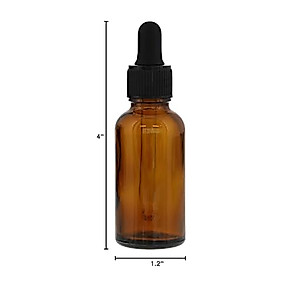 Juvale Amber Glass Eye Dropper Bottles (14 Pack), 1 Ounce