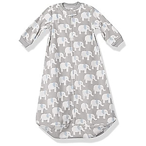 Carter's unisex baby 2-pack Microfleece Sleepbag Wearable Blanket, Grey Elephant/White Sheep, Small US