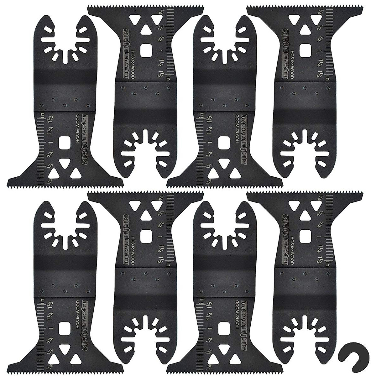 ACTOMASTER HCS 2-1/2" Wood/Drywall Oscillating Saw Blades for Oscillating Tool Multitool, Pack of 8