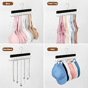 TOPIA HANGER 2 in 1 Belt Tie Hanger for Closet Max 30 Belts with 30 Ties Capacity, 20 Hooks Belt Tie Racks Wooden Hanger for Closet Organizer Storage “U” Fit for Belt and “一” Fit for Tie - CT47B