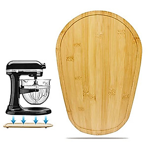 Bamboo Mixer Slider Compatible with Kitchen aid Bowl Lift 5-8 Qt Stand Mixer - Kitchen Countertop Storage Mover Sliding Caddy for Kitchen Aid 5-8 Qt Mixer, Mixer Appliance Moving Tray