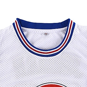 Men's Basketball Jersey #23 Space Movie Jersey Sport Shirts (White, Large)