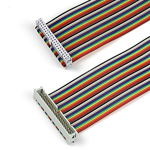 UCTRONICS Male to Female GPIO Ribbon Cable 40pin 8inch Breadboard Jumper Wires for Connection Raspberry Pi 5 3 2 Model B B+ w/ 3.5/5 inch TFT Touch Screen LCD Display