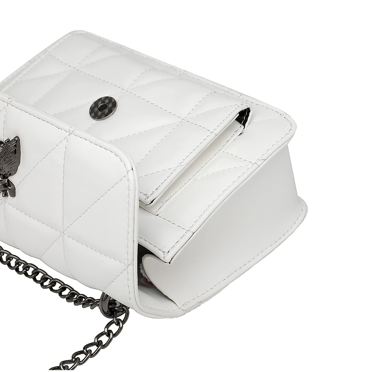 Beatfull Small Quilted Crossbody Bags for Women Stylish Bee Purses and Handbags with Double Chain Design