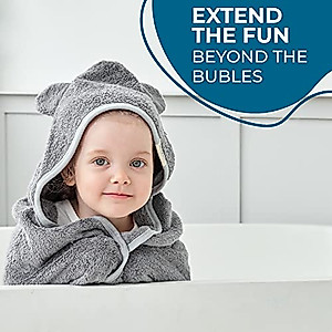 Munich Blue Baby Towel for Boys and Girls - Cozy Baby Bath Towel for Newborn, Infant and Toddler - 600GSM Premium Super Soft Hooded Baby Towel with Cute Bear Ears (Cloudy Color, 35 x 35 inch)