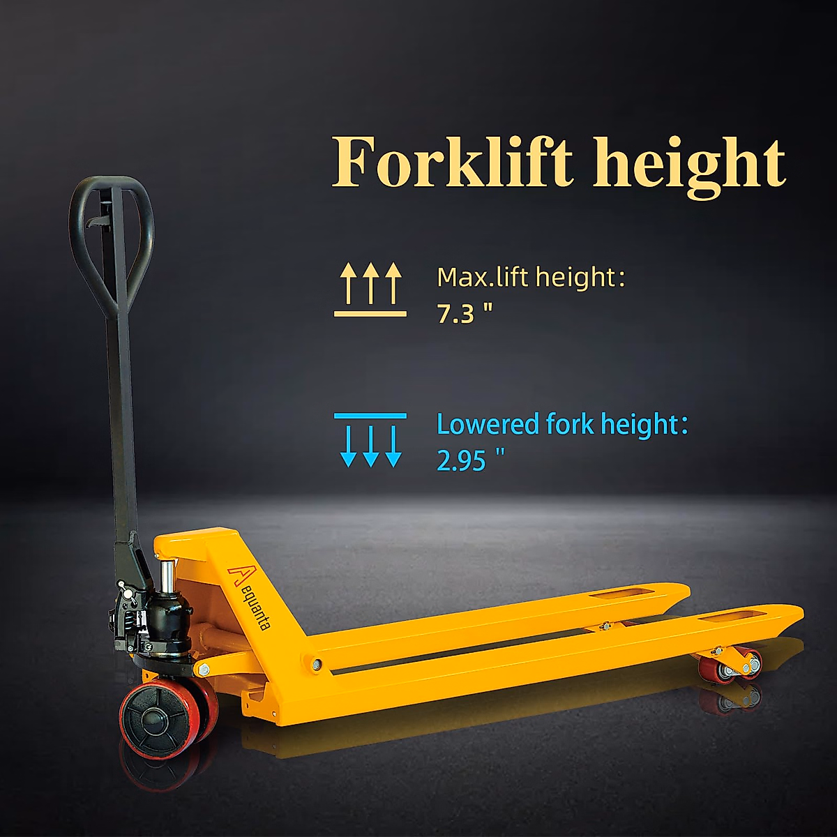 Aequanta Manual Pallet Jack Industrial Hand Pallet Truck 48" Lx21'' W Forks 5500lbs Capacity