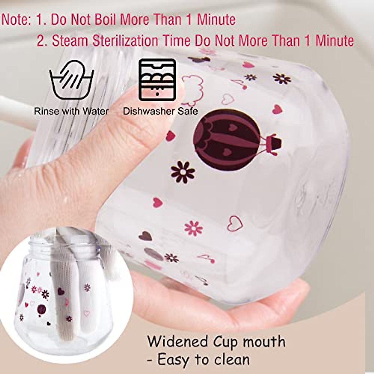 Sippy Cup for Baby Months 6+, Weighted Straw Non Spill Cup for Toddlers, Baby Straw Cup with Handles, Spill-Proof, Leak-Proof Soft Spout Cup 260ml, BPA Free