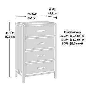 Sauder Pacific View Dresser, L: 28.78" x H: 17.48" x W: 44.213", Chalked Chestnut Finish