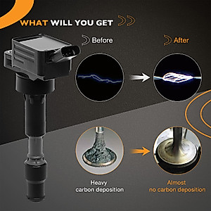 Ignition Coil Pack Set of 4Pcs Compatible with Hyundai Elantra Sonata Kona Kia Forte Optima 2.0L & More Replaces# 27300-2E601, UF816