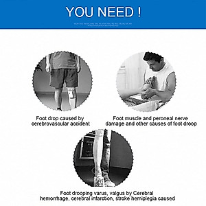 WILLQ Foot Drop Orthosis Ankle-Foot Orthosis Foot Drop Support Brace Padded Drop Foot Brace Ankle Foot Support Foot Drop Stroke Achilles Tendon Injury Keeping Foot Straight Right Angle,Right,Middle