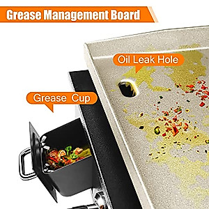 QuliMetal Portable Griddle Flat Top Grill 17 Inch Table Top Griddle Gas Grill Propane Grill with Carry Bag Outdoor Griddle Camping Griddle 15,000 BTU Burner 268 Sq Stainless Steel For Party Tailgating