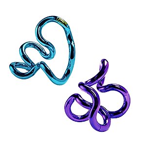 Tangle® Jr. Metallic (2-Pack) - Purple & Blue - Genuine Tangle Fidget - Fidget Toy for Kids and Adults - Metallic Shiny Fidget Desk Toy