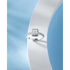 Moissanite Rings 2 Carat Solid Sterling Silver 18K Real Gold Plated D Color VVS1 Clarity Square Radiant Cut Moissanite Engagement Ring for Women Party Dress Costume Promise Ring with Gift Box Size 6