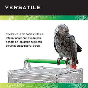 CaitecPerch & Go Polycarbonate Bird Carrier, Clear View Travel Cage