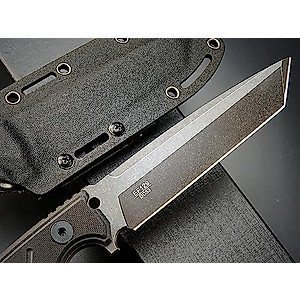 Eafengrow EF129 Fixed Blade Knife, DC53 Steel Tanto Blade,G10 Handle Full Tang Fixed Knifes Straight Knife for Camping Hunting Adventure Survival and EDC Tool(Black)